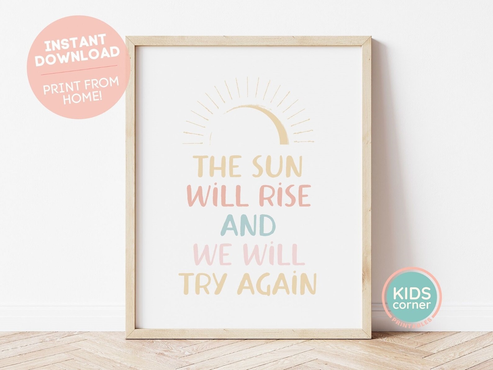 The Sun Will Rise and We Will Try Again Print, Try Again Poster, Soft ...