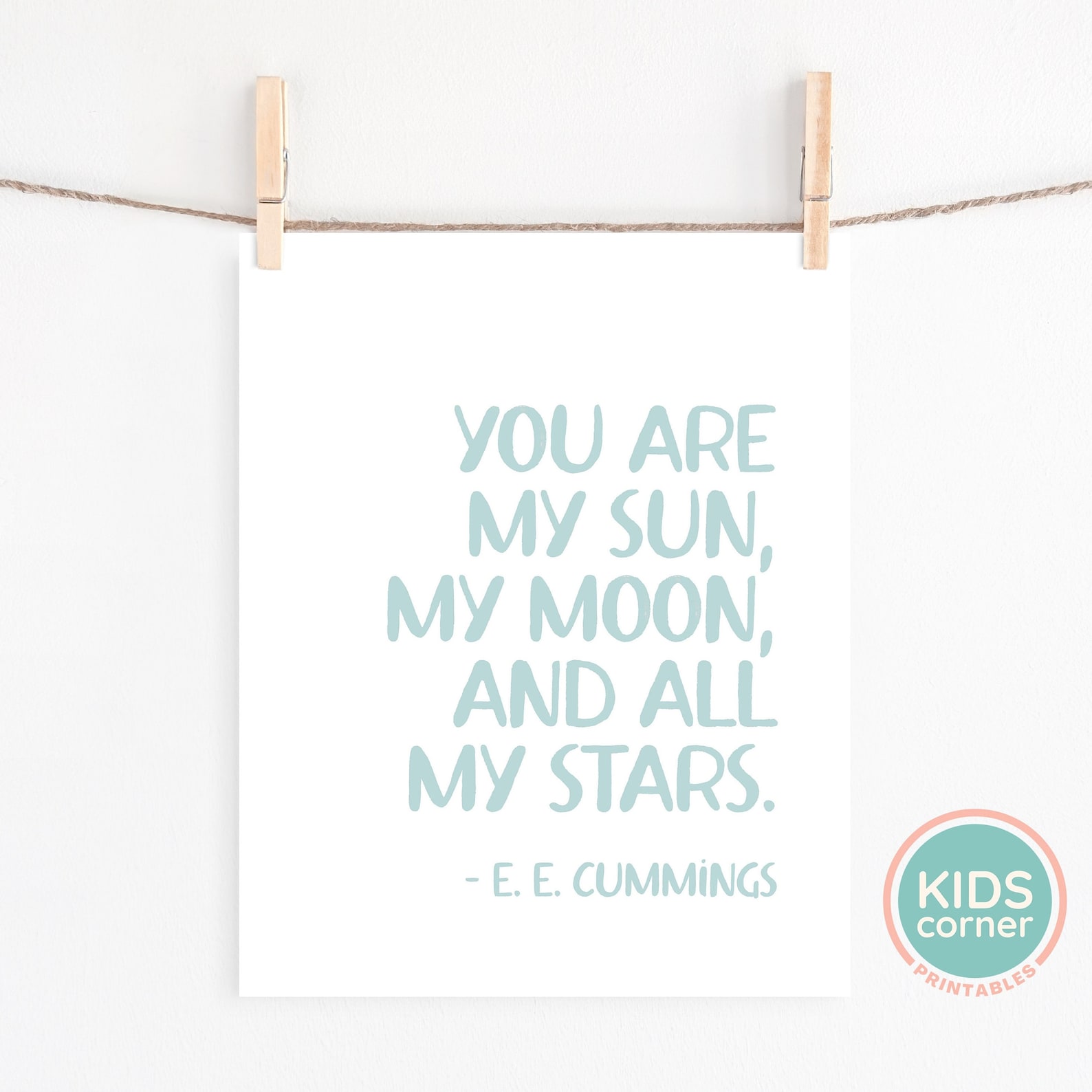 You Are My Sun My Moon and All My Stars Print E. E. - Etsy