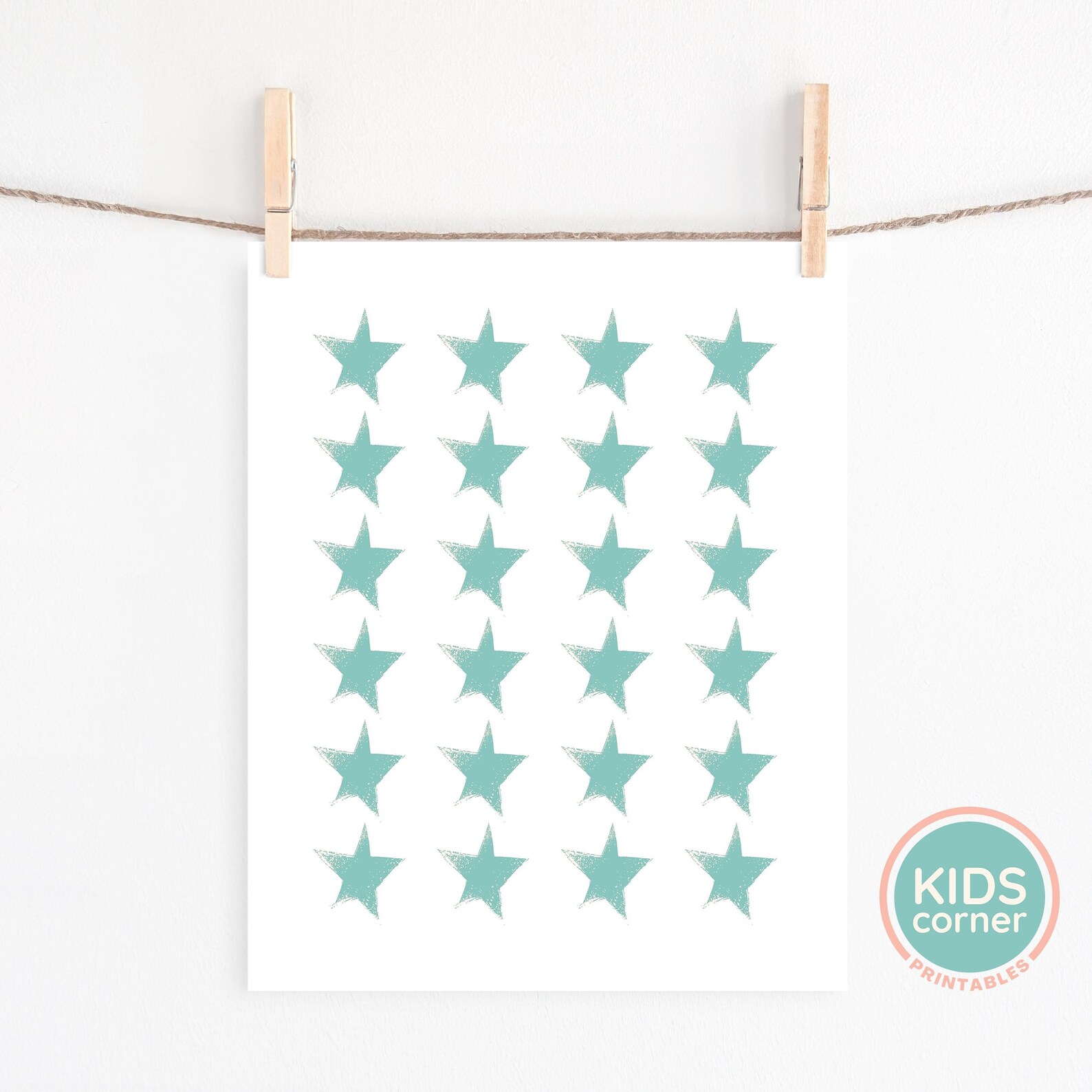 Star Printable Wall Art, Nursery Decor Playroom, Star Print Instant ...