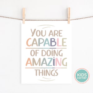 You Are Capable of Doing Amazing Things Print, Boho Word Art Decor ...