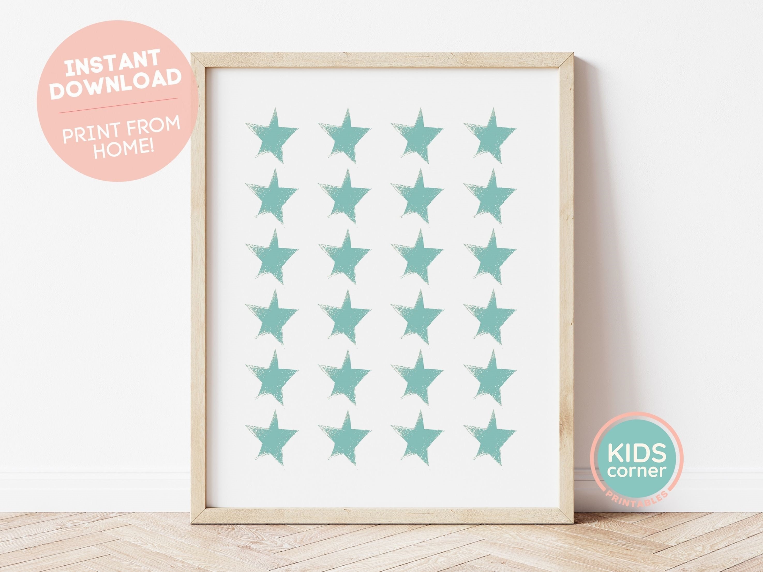 Star Printable Wall Art, Nursery Decor Playroom, Star Print Instant ...