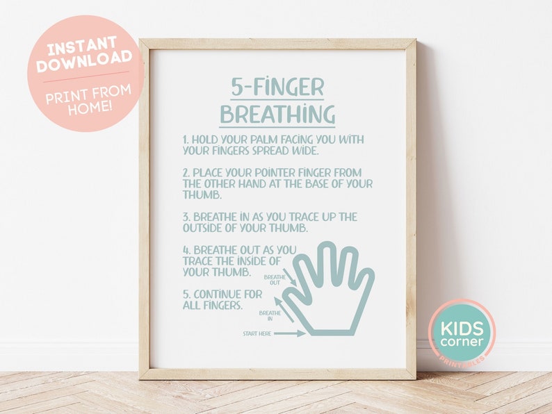 5-finger Breathing Exercise Printable, Mindfulness Exercise Print ...
