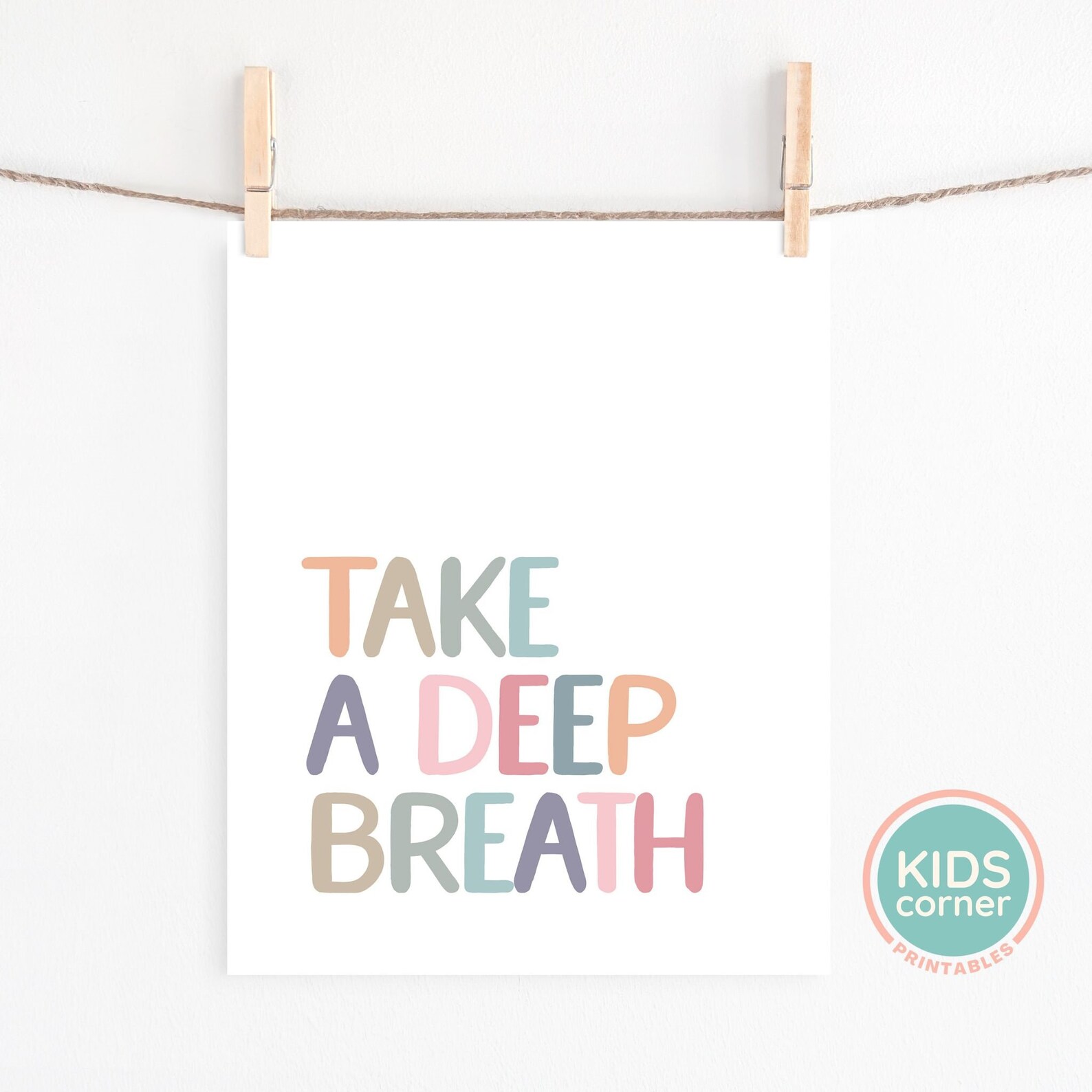 Take A Deep Breath Sign, Mindfulness Message, Classroom Quote Print ...