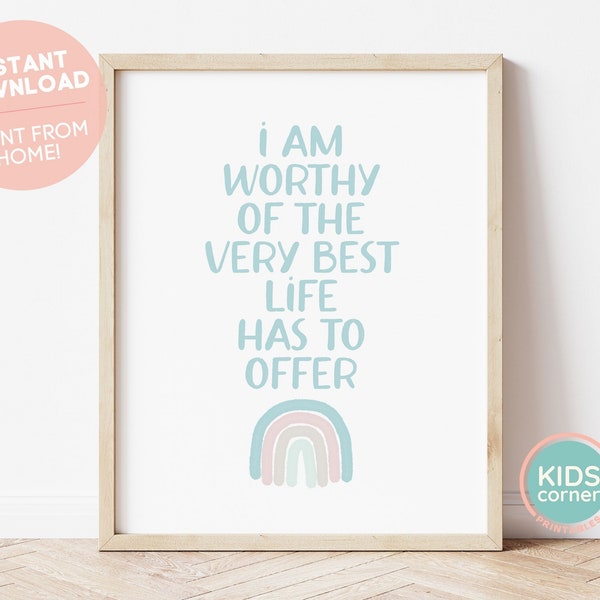 I Am Worthy Print - Etsy
