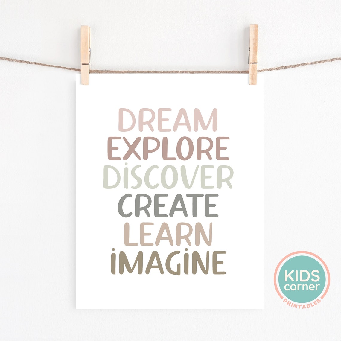Dream Explore Discover Create Imagine Print Erdtöne | Etsy