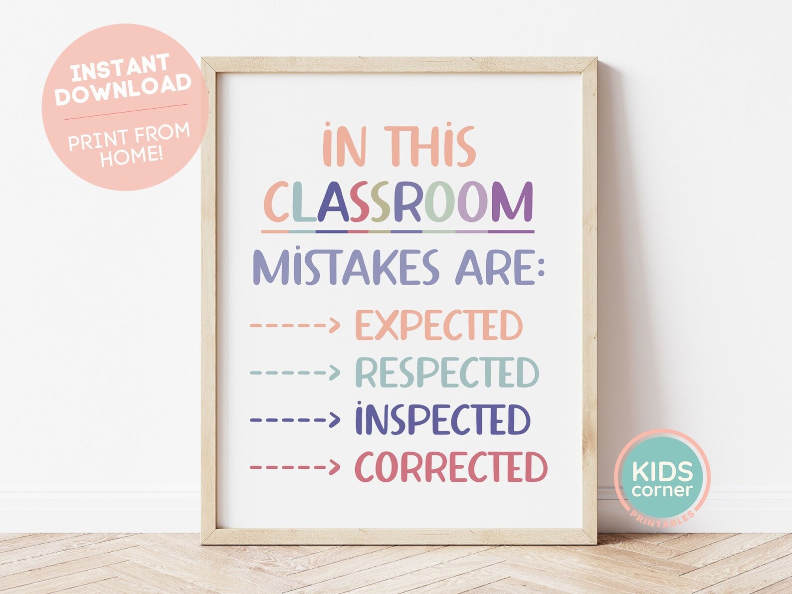 In This Classroom Mistakes Are: Expected Respected Inspected Corrected ...