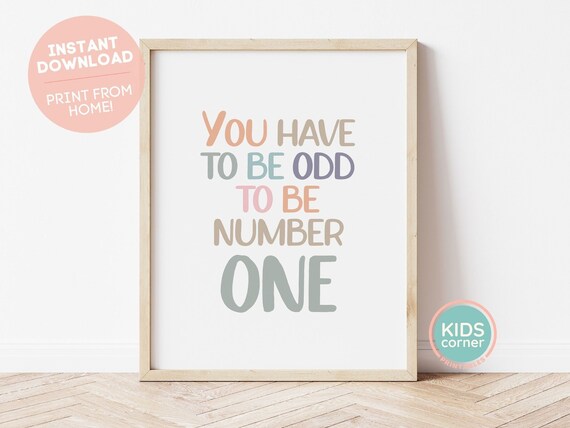 You Have to Be Odd to Be Number One Print Math Humor Math - Etsy