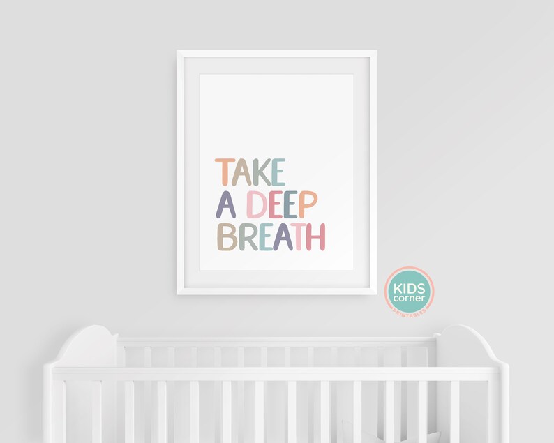 Take A Deep Breath Sign, Mindfulness Message, Classroom Quote Print ...