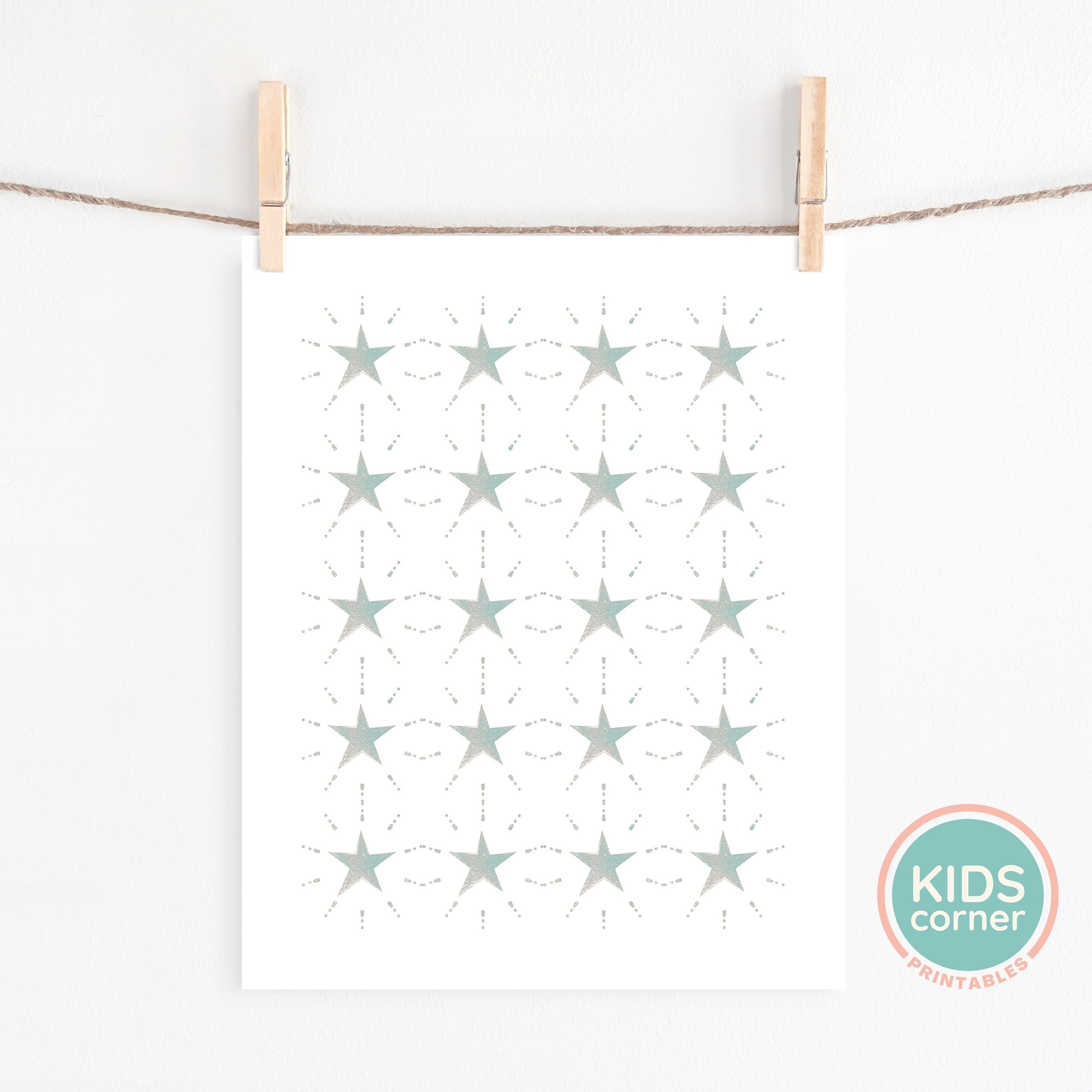 Stars With Sparks Printable Wall Art, Nursery Decor Playroom, Star ...