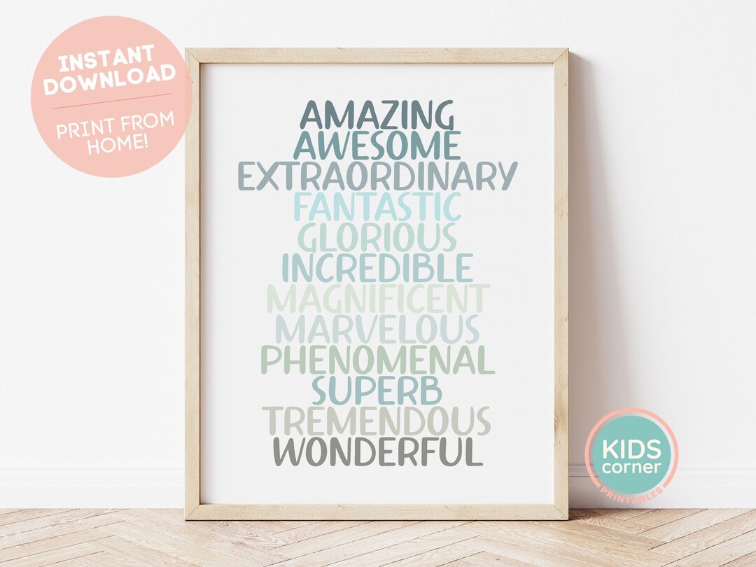Positive Affirmations Print, Positive Words Print, Motivation Mindset ...