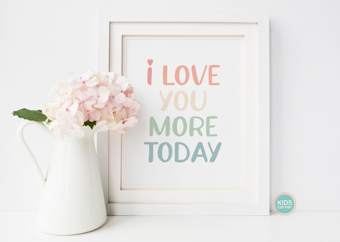I Love You More Today Rainbow Print Love Decor Love Quote I - Etsy