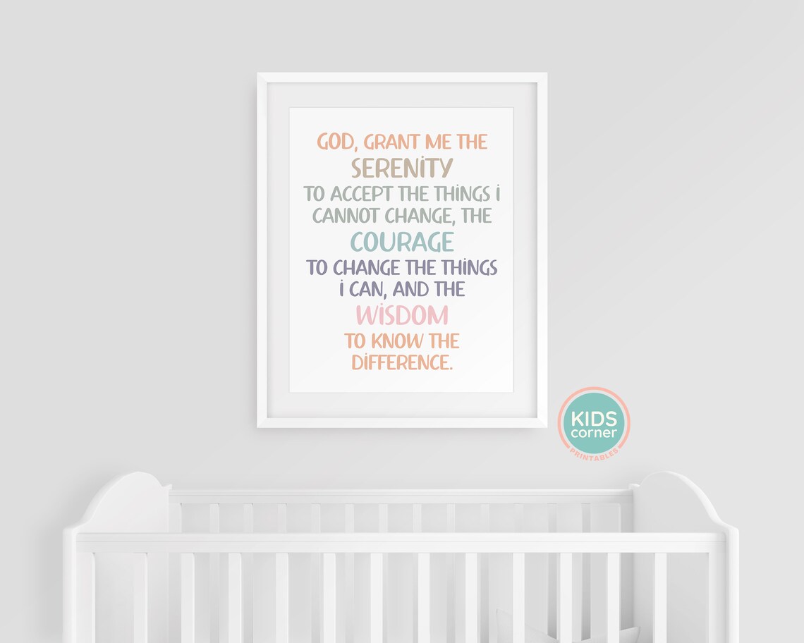 Serenity Prayer Printable, God, Grant Me the Serenity to Accept the ...