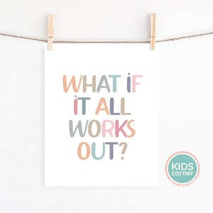 What If It All Works Out Print, Positive Thinking Quote, Daily Mindset ...