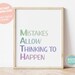 Mistakes Allow Thinking to Happen Print, Boho Chic, Boho Math Classroom ...
