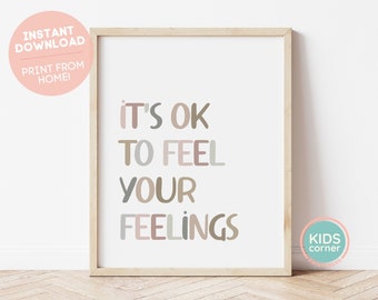 It's Okay to Feel Boho Classroom Decor Feelings Chart - Etsy