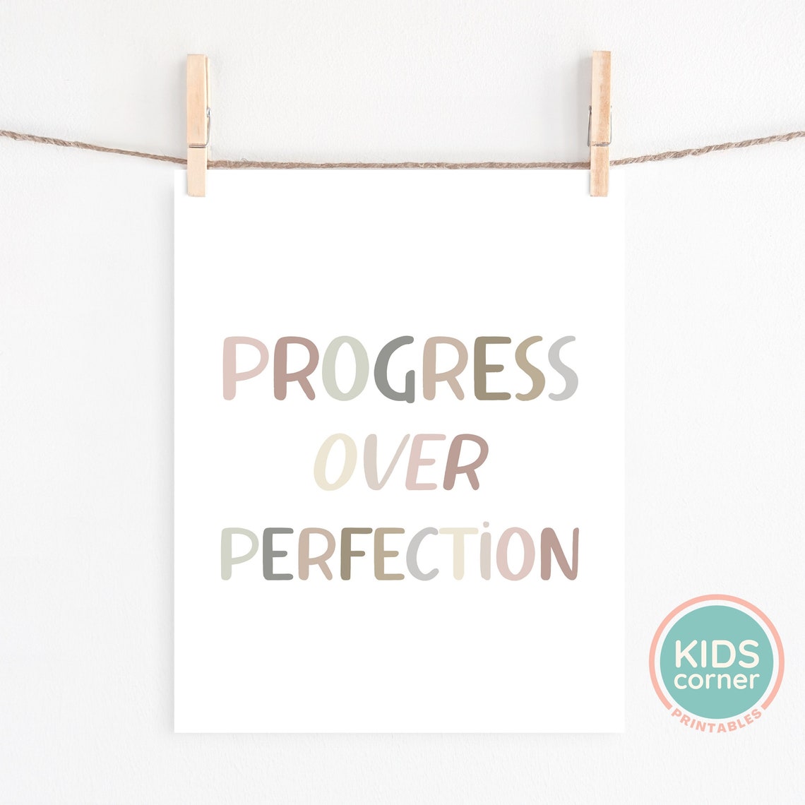 Progress Over Perfection Print Wall Art Inspirational Boho | Etsy
