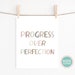Progress Over Perfection Print Wall Art Inspirational Boho - Etsy