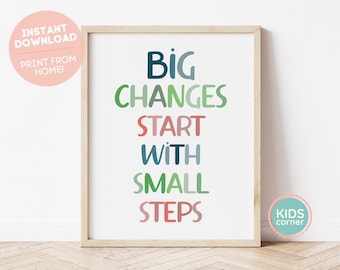 Physical Therapy Poster, Big Changes Start With Small Steps ...