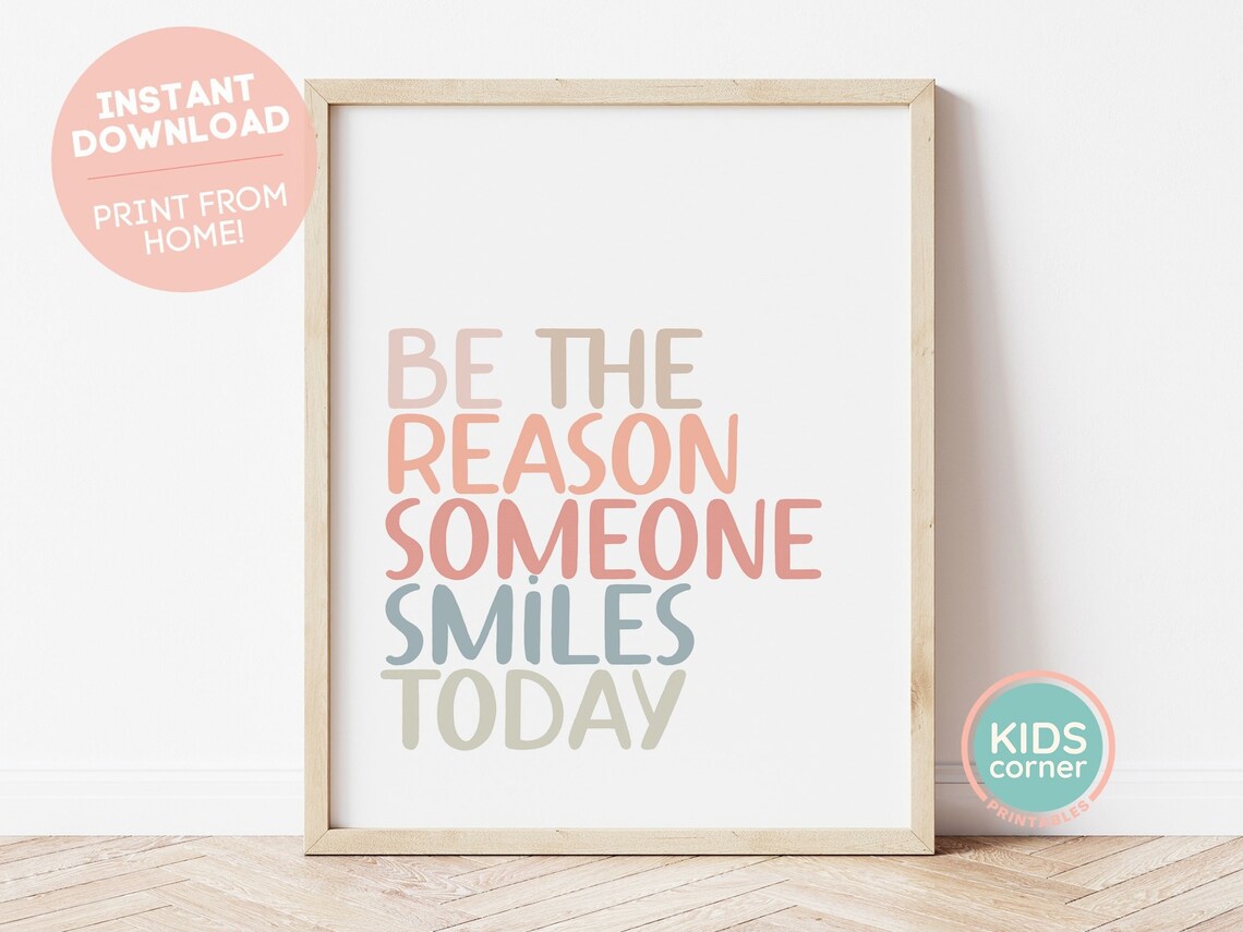 Be the Reason Someone Smiles Today Print, Boho Print, Boho Chic ...