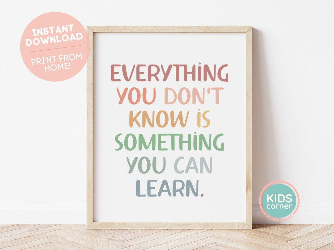 Everything You Don't Know is Something You Can Learn Print, Boho Print ...