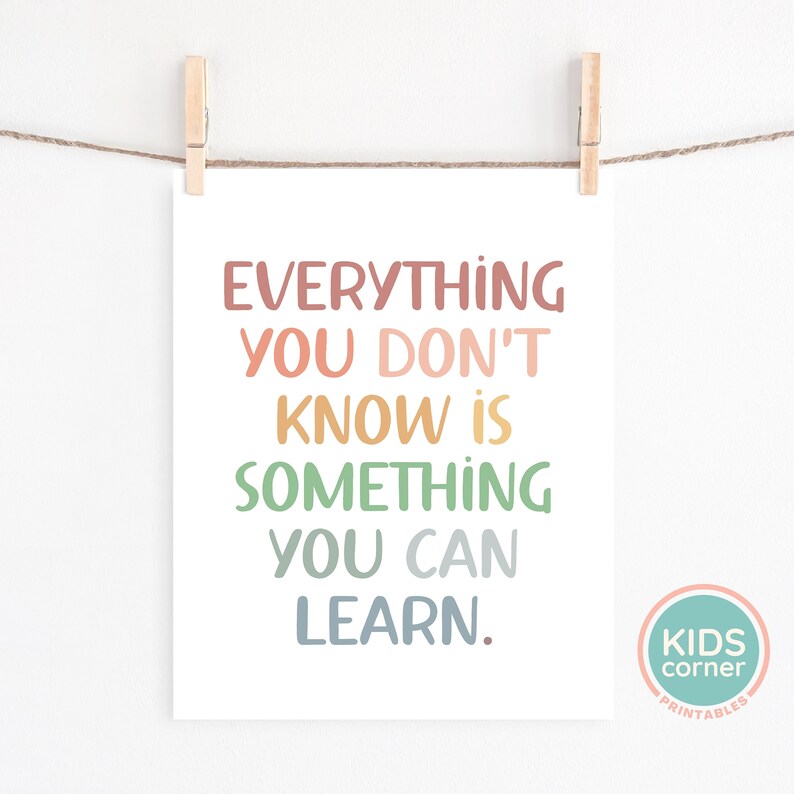 Everything You Don't Know is Something You Can Learn Print, Boho Print ...