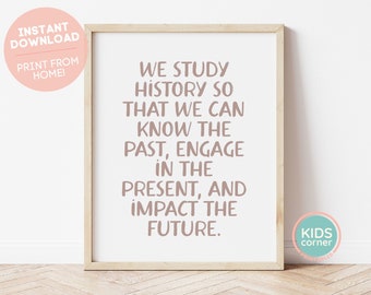 History Quote Printable History Classroom Decor History - Etsy
