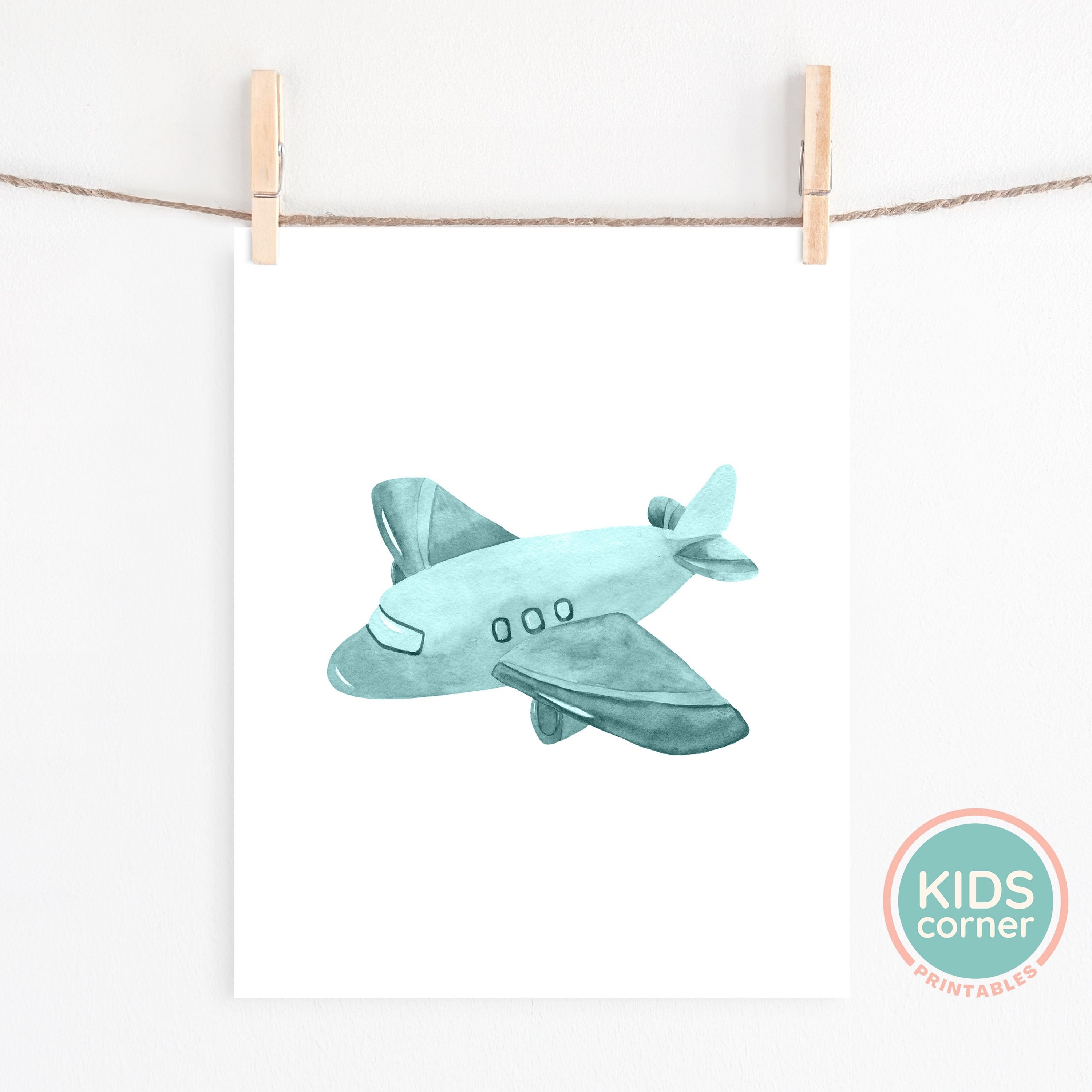 Blue Airplane Print Air Transport Print Air Transportation - Etsy