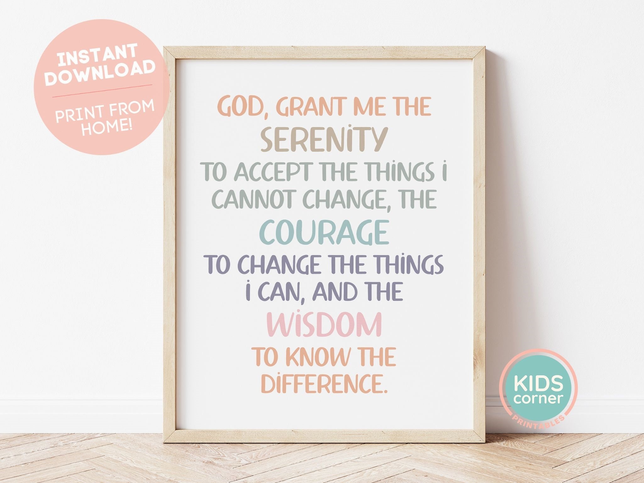 Serenity Prayer Printable, God, Grant Me the Serenity to Accept the ...