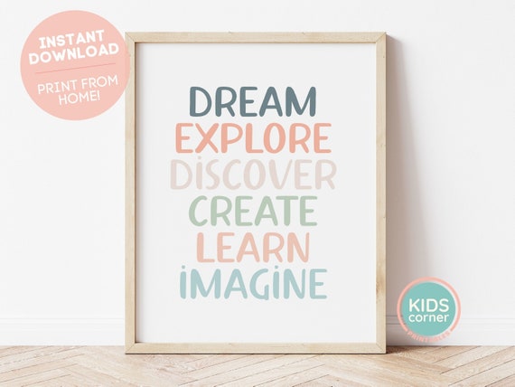 Dream Explore Discover Create Learn Imagine Druck Boho - Etsy