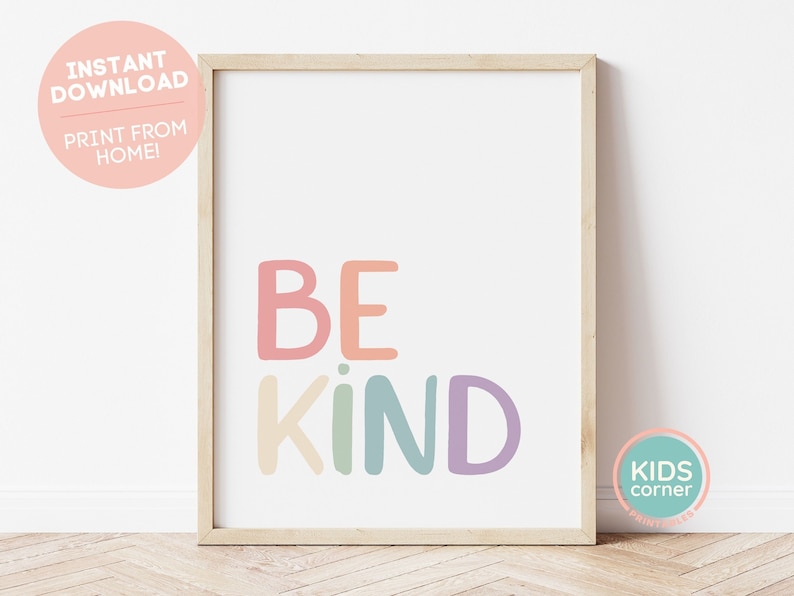 Be Kind Print, Be Kind Art Printable, Be Kind Quote, Typography Home ...