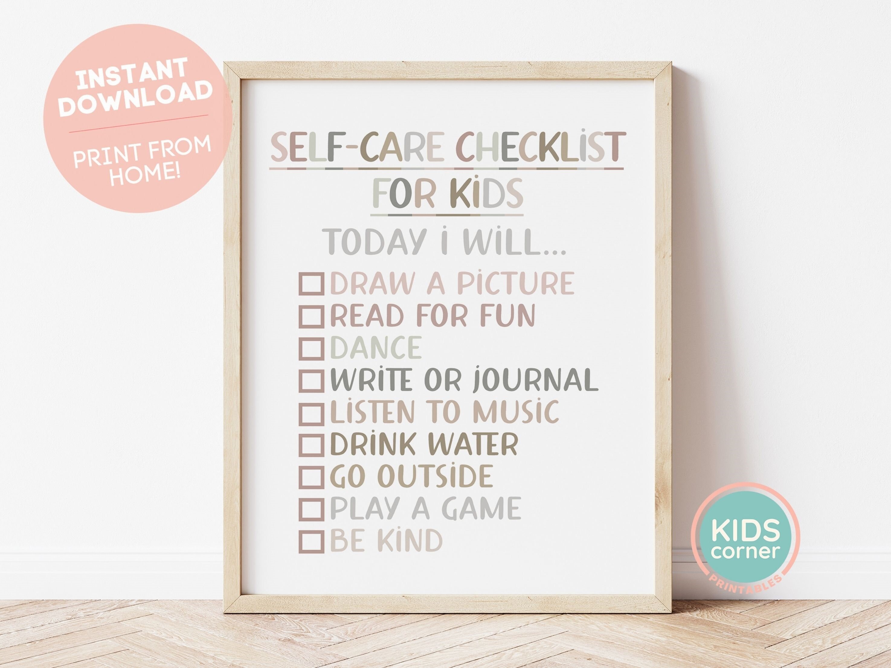 Self-care Checklist for Kids Draw a Picture Read for Fun - Etsy