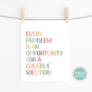 Every Problem is an Opportunity for A Creative Solution Printable, Math ...