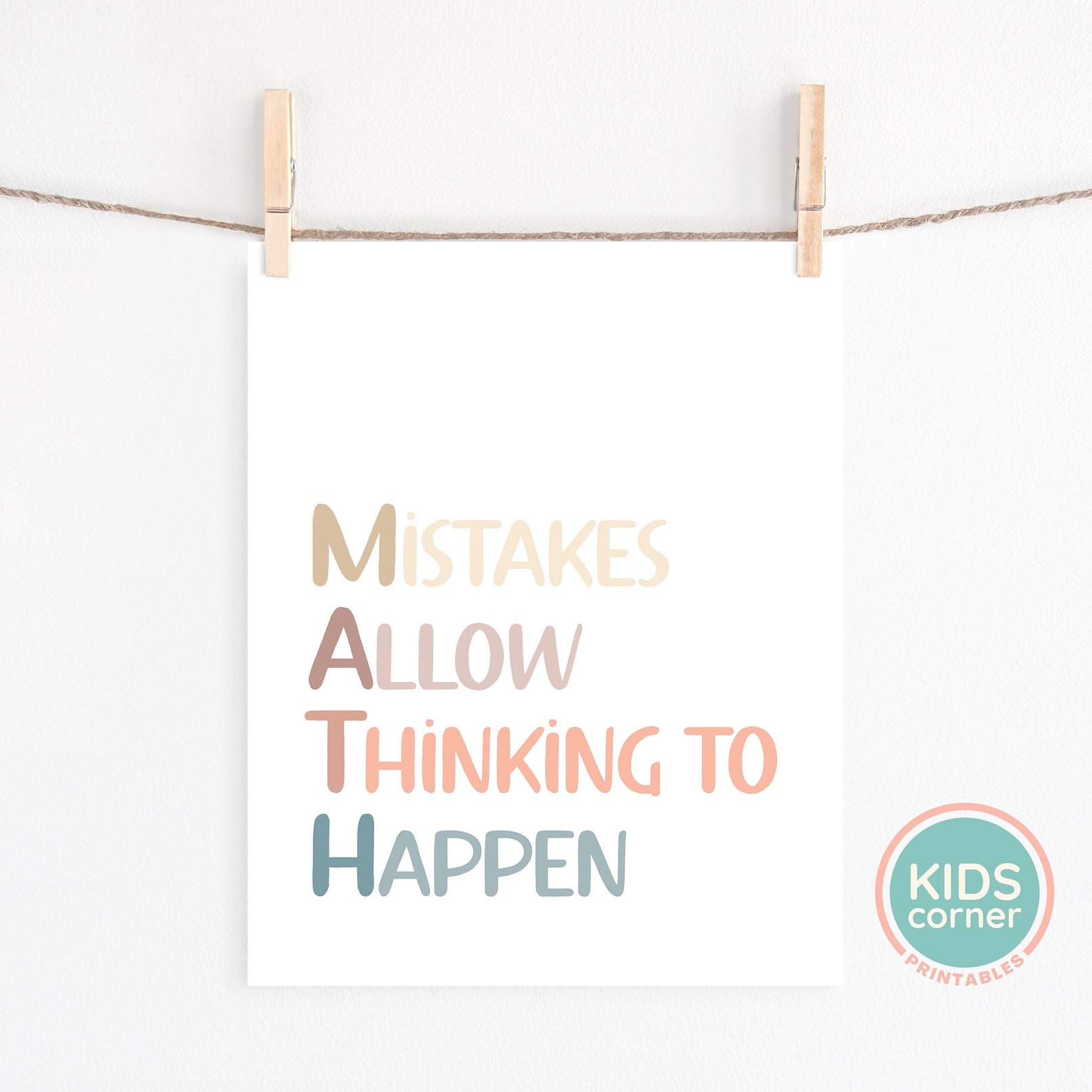 Mistakes Allow Thinking To Happen Print Boho Chic Boho Math | Etsy