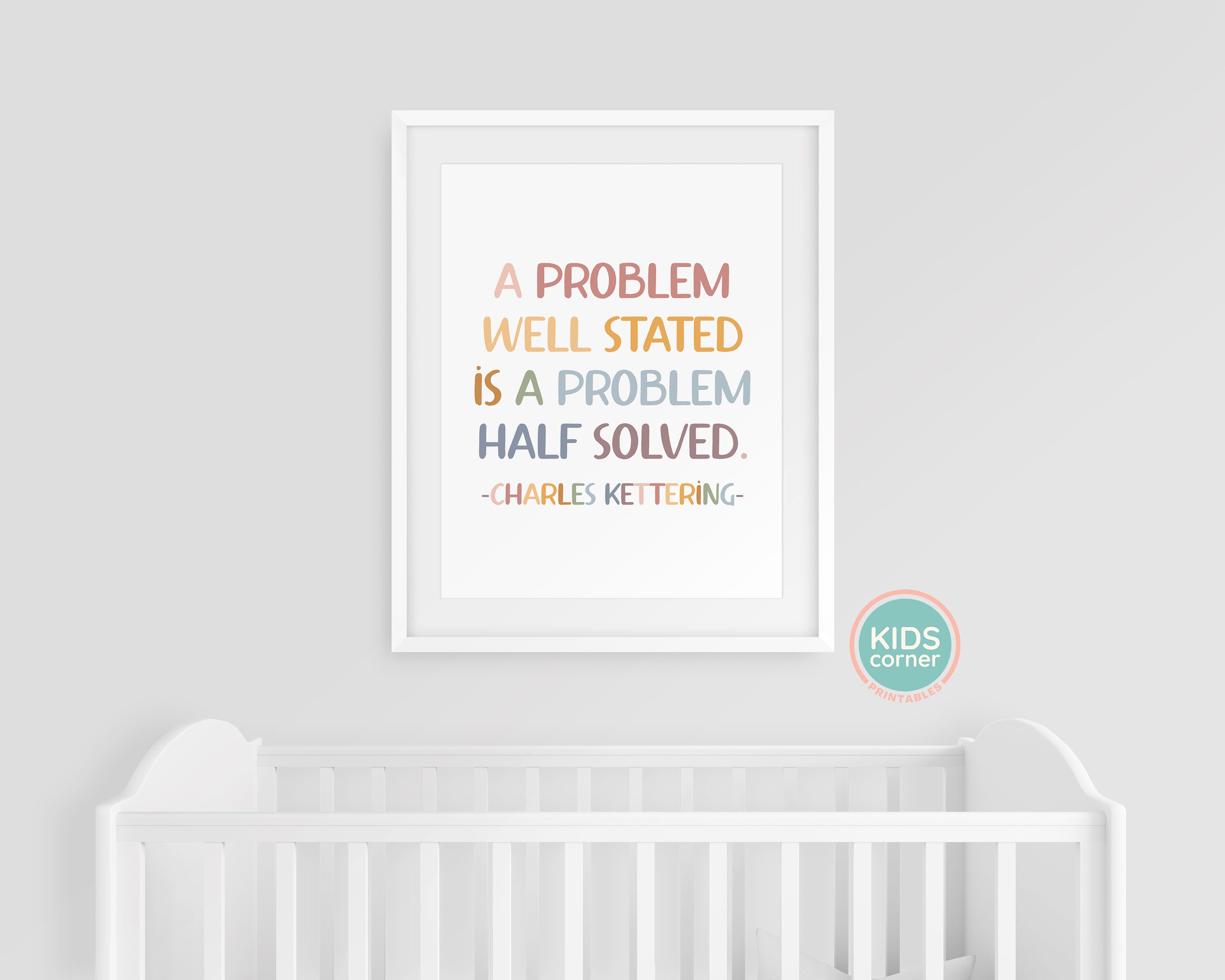 A Problem Well Stated is A Problem Half Solved Print, Charles Kettering ...