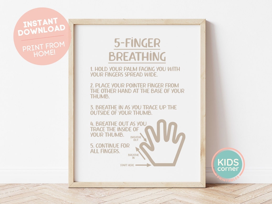 5-finger Breathing Exercise Printable, Mindfulness Exercise Print ...