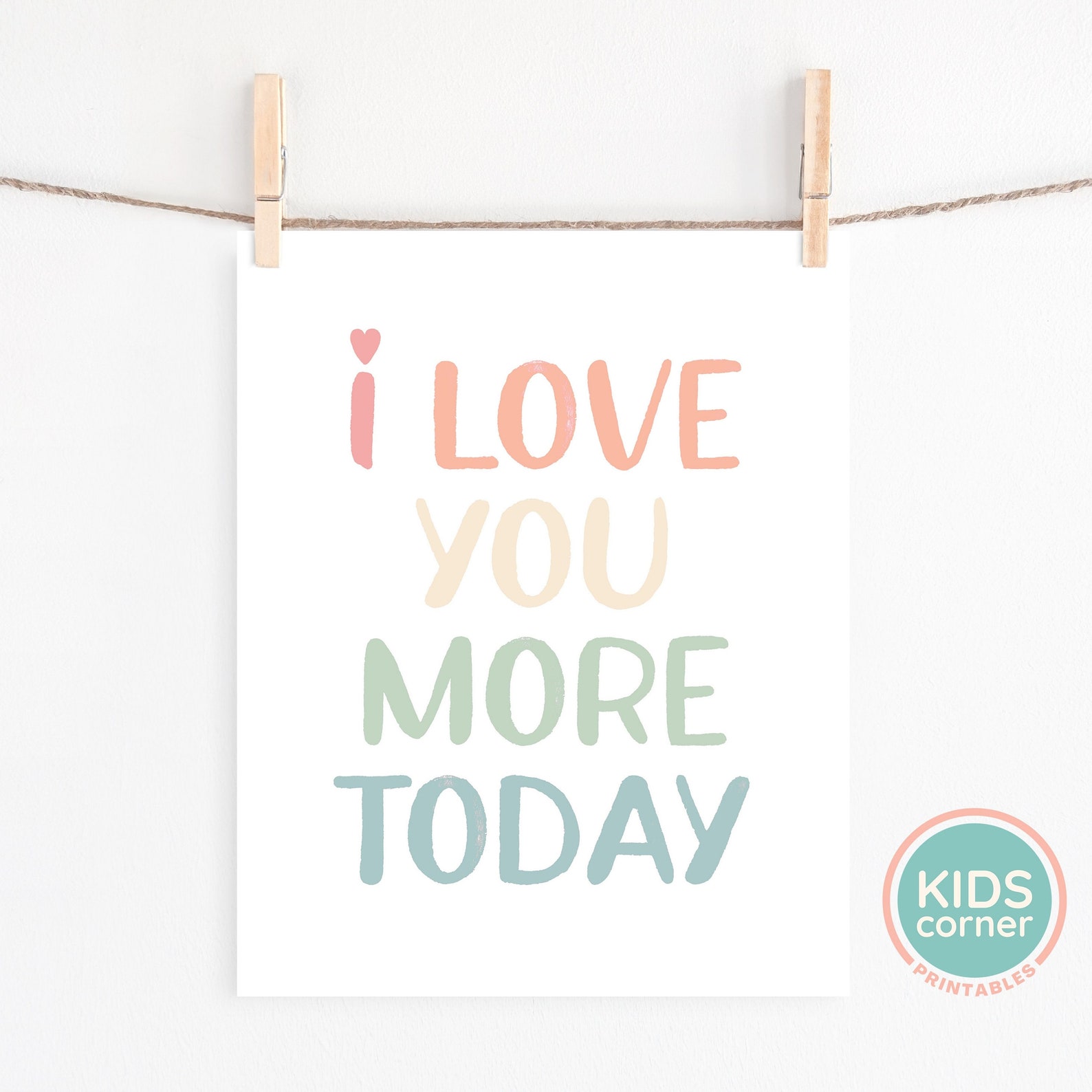 I Love You More Today Rainbow Print Love Decor Love Quote I - Etsy