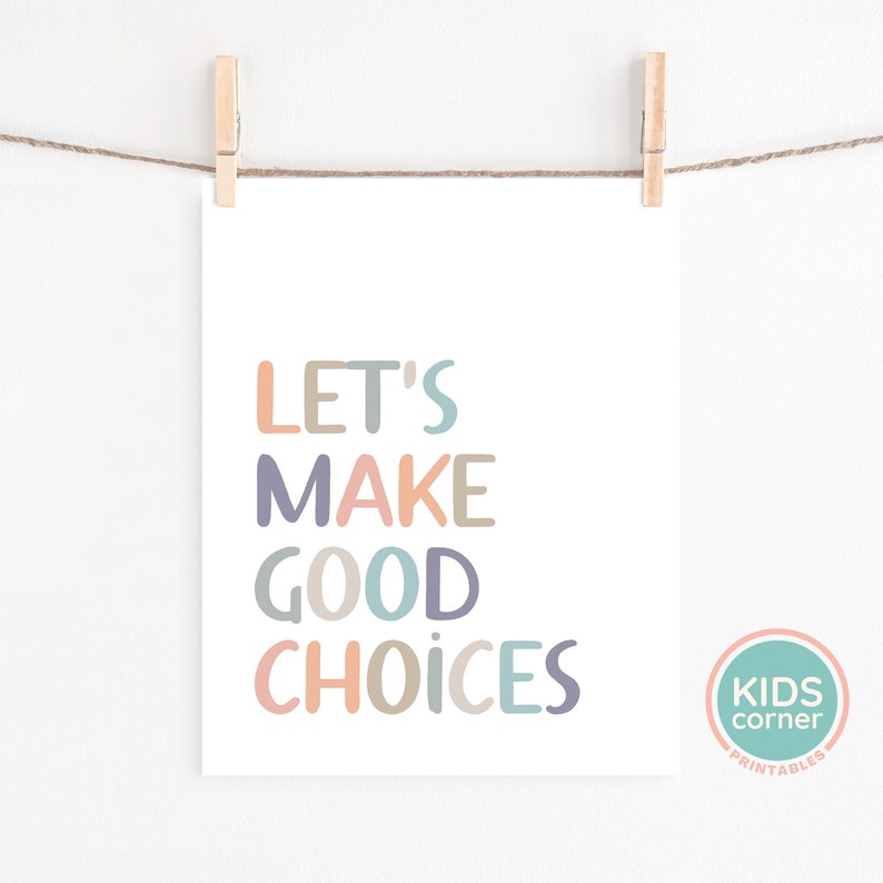 Let's Make Good Choices Print, Choices Poster, Boho Print Typography ...