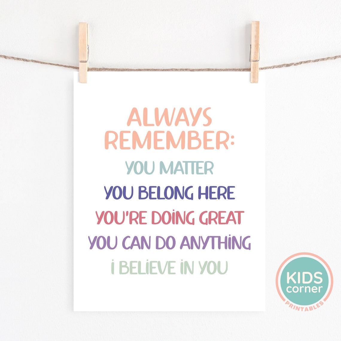 Always Remember: You Matter You Belong Here You're Doing - Etsy