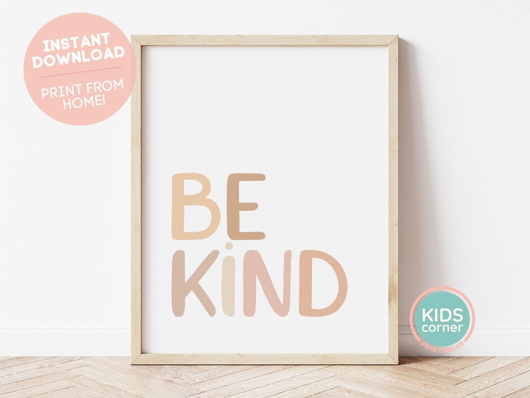 Be Kind Print, Neutral Tones, Be Kind Art Printable, Be Kind Quote ...