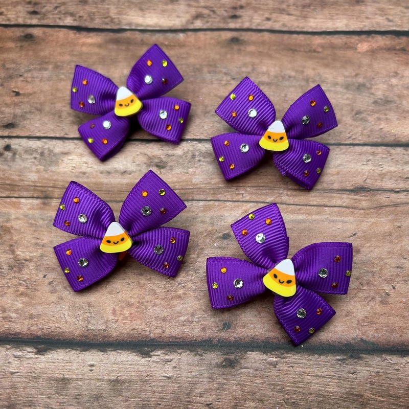 Purple Hair Bow - Etsy