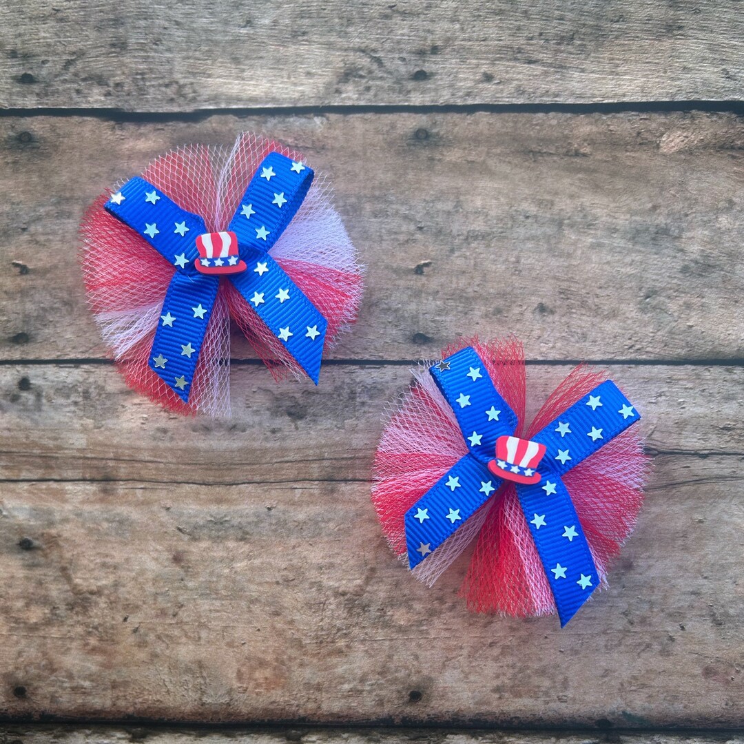 Uncle Sam Hat Ribbon and Tull Dog Grooming Bows - Etsy