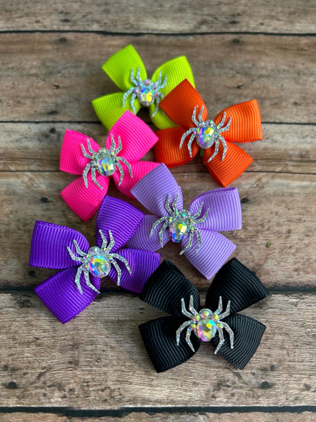Mini Sparkly Spider Ribbon Bows - Etsy