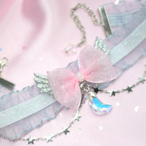Cute Fantasy Moon Choker, Cute Bow, Star Chains - Etsy