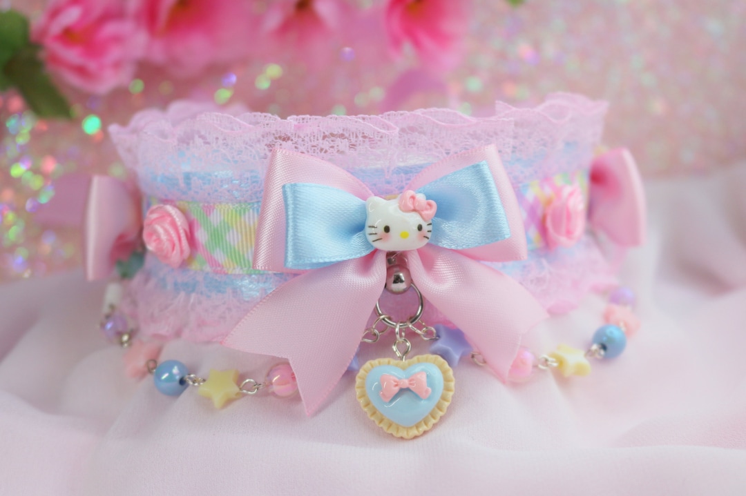 Cute Choker, Lovely Collar, Pastel Pink, Blue and Rainbow Colors ...