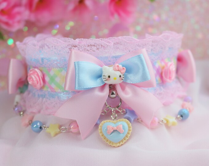 Cute Choker, Lovely Collar, Pastel Pink, Blue and Rainbow Colors ...