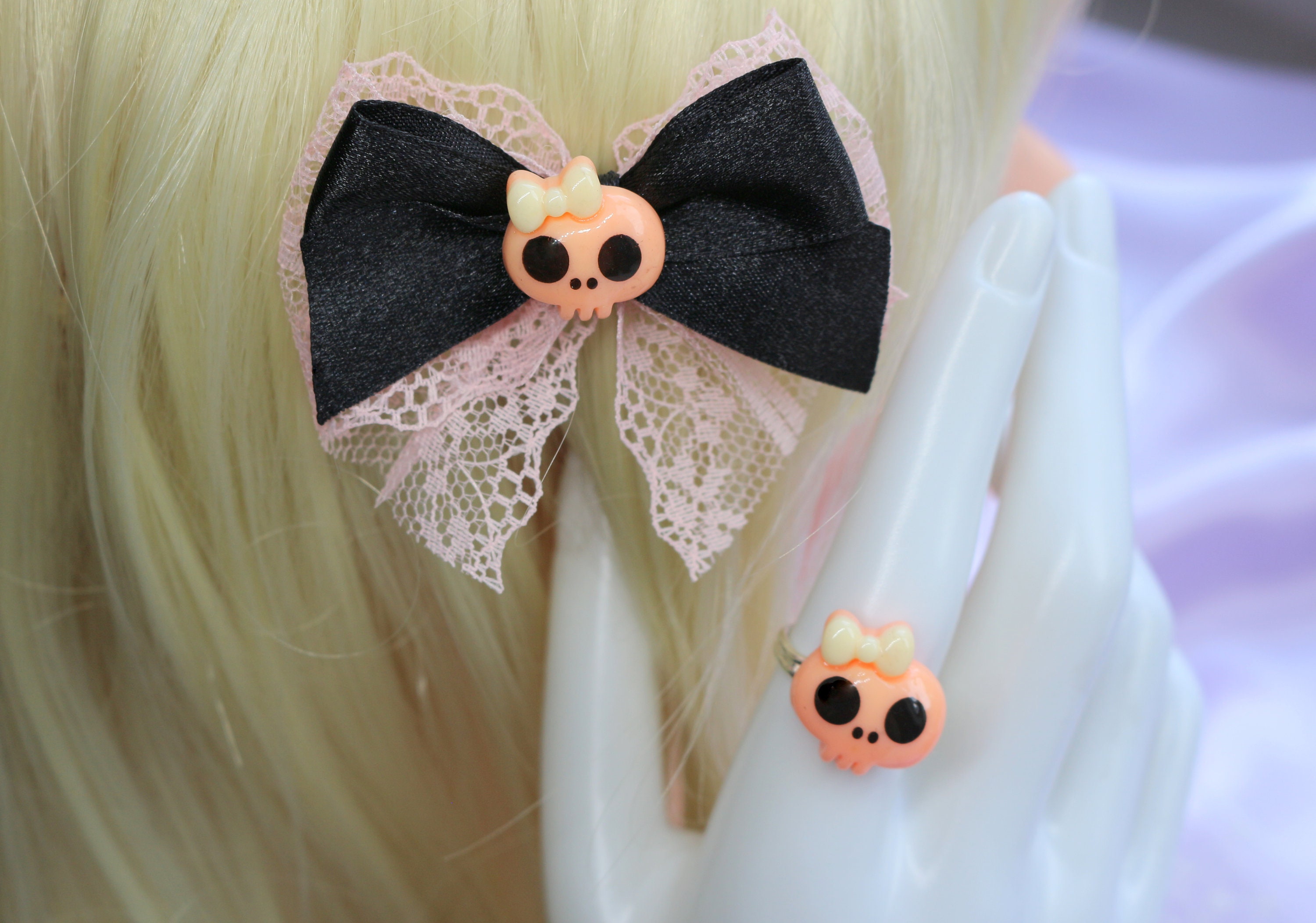 Halloween Accessorys Cute Skull Rings Hair Clips With Skull - Etsy