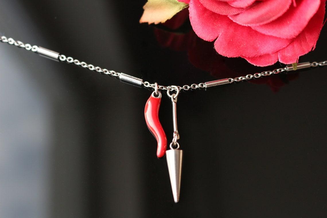 Spike Necklace Stainless Steel Spike Pepper Charms New | Etsy