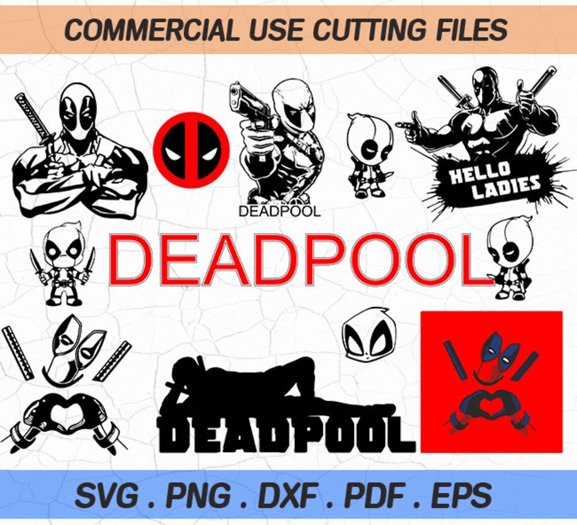 Deadpool Svg Vector Cutting Files Dxf Eps Png Pdf | Etsy