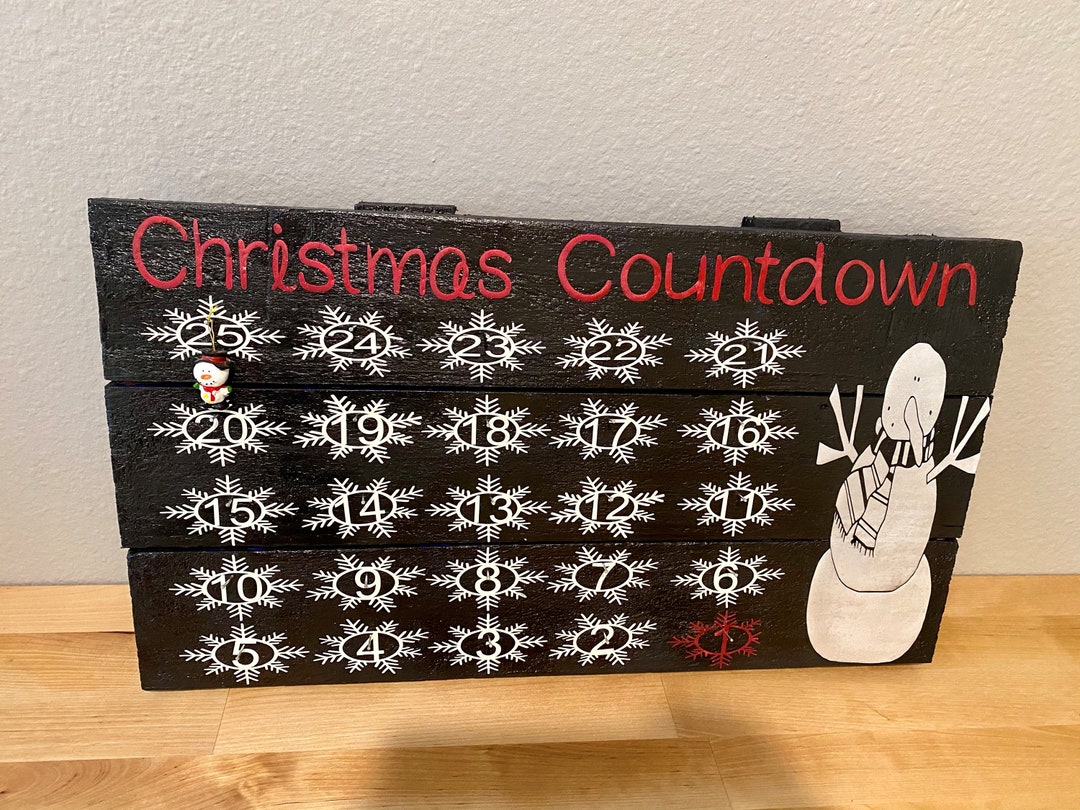 Christmas Countdown Snowman Sign - Etsy