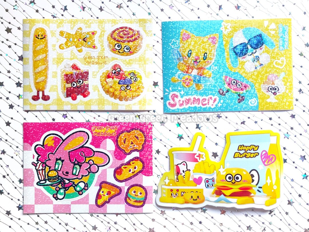 Cute Snacks Vinyl Stickers/sticker Sheet Bundle - Etsy